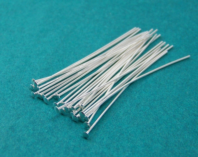 Silver Headpins 2 Inch 21 Gauge, Jewelry Finding, Head Pins, 80 Pieces ...