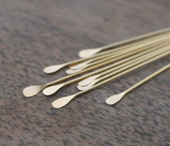 Gold paddle pins head pins 2 inch 22 gauge jewelry finding | Etsy