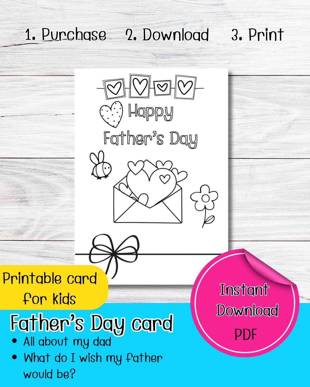 Father’s Day Printable Card for Kids – “all About My Dad” & “what Do I ...