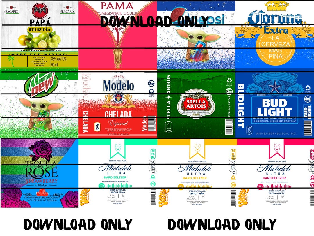 10 Beer Wrap Png Bundle,20oz Skinny Tumbler Sublimation Bundle, Puffy ...