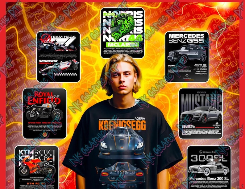Racing Car Logos/racing Design Sublimation Dtf in Png (instnt Download ...