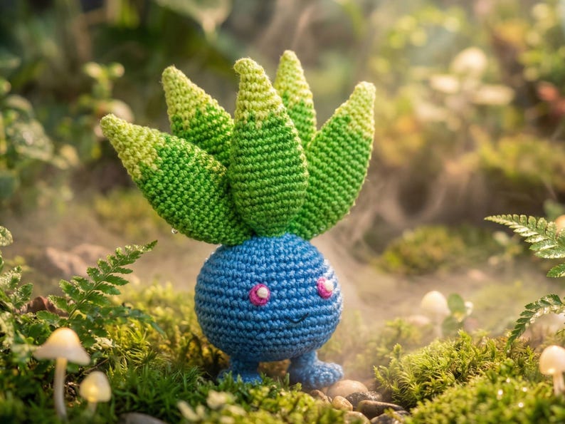 DIY Oddish Crochet Pattern PDF | Pokémon Amigurumi | English, German ...