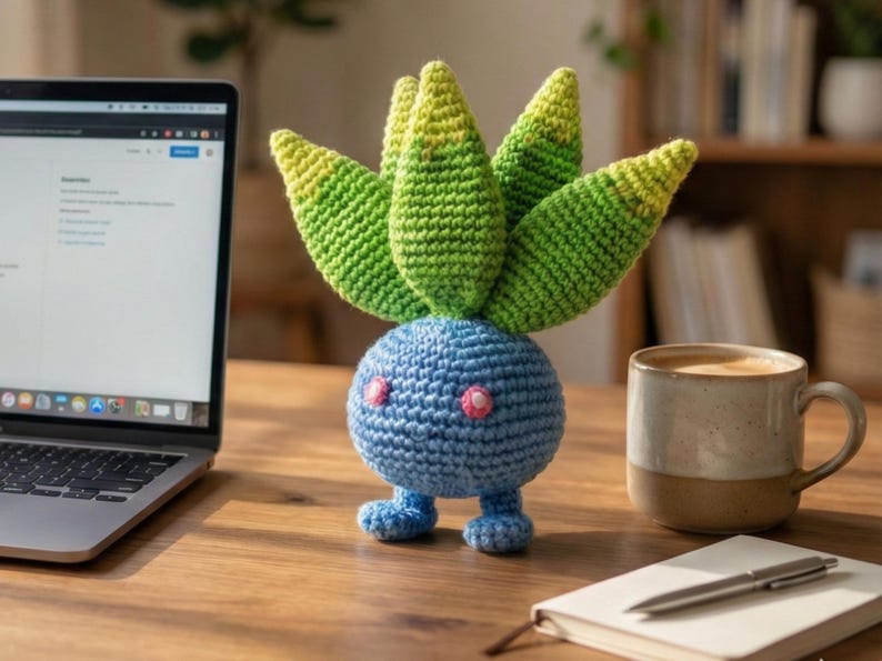 DIY Oddish Crochet Pattern PDF | Pokémon Amigurumi | English, German ...