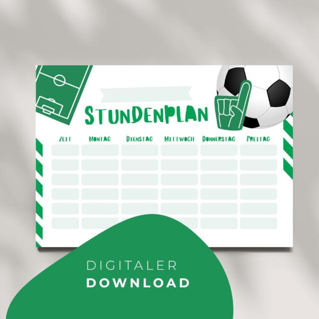 Soccer Timetable to Print | A4 PDF Template for Children | School ...
