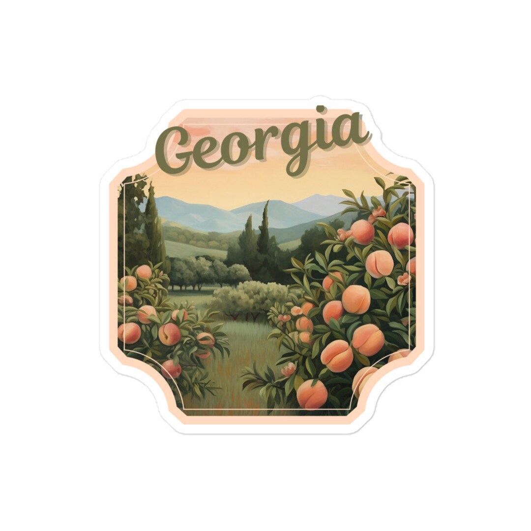 Sticker, Georgia, Peach State, State Sticker, Peach Sticker - Etsy