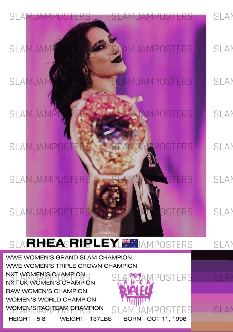 Rhea Ripley WWE Poster Digital Print - Etsy