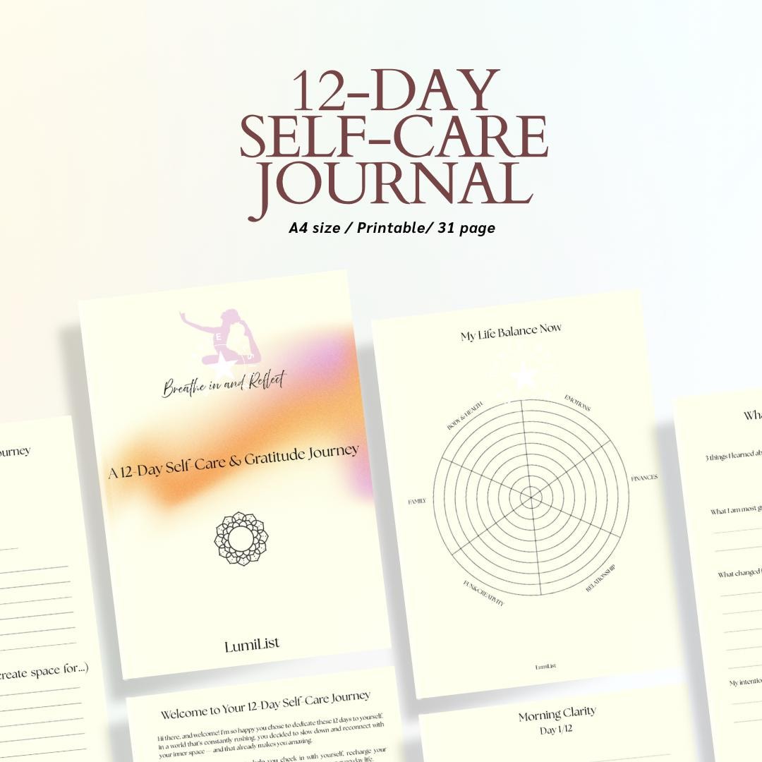 Self-care Gratitude Journal: Mindful Reflection, Wellness Planner (PDF ...