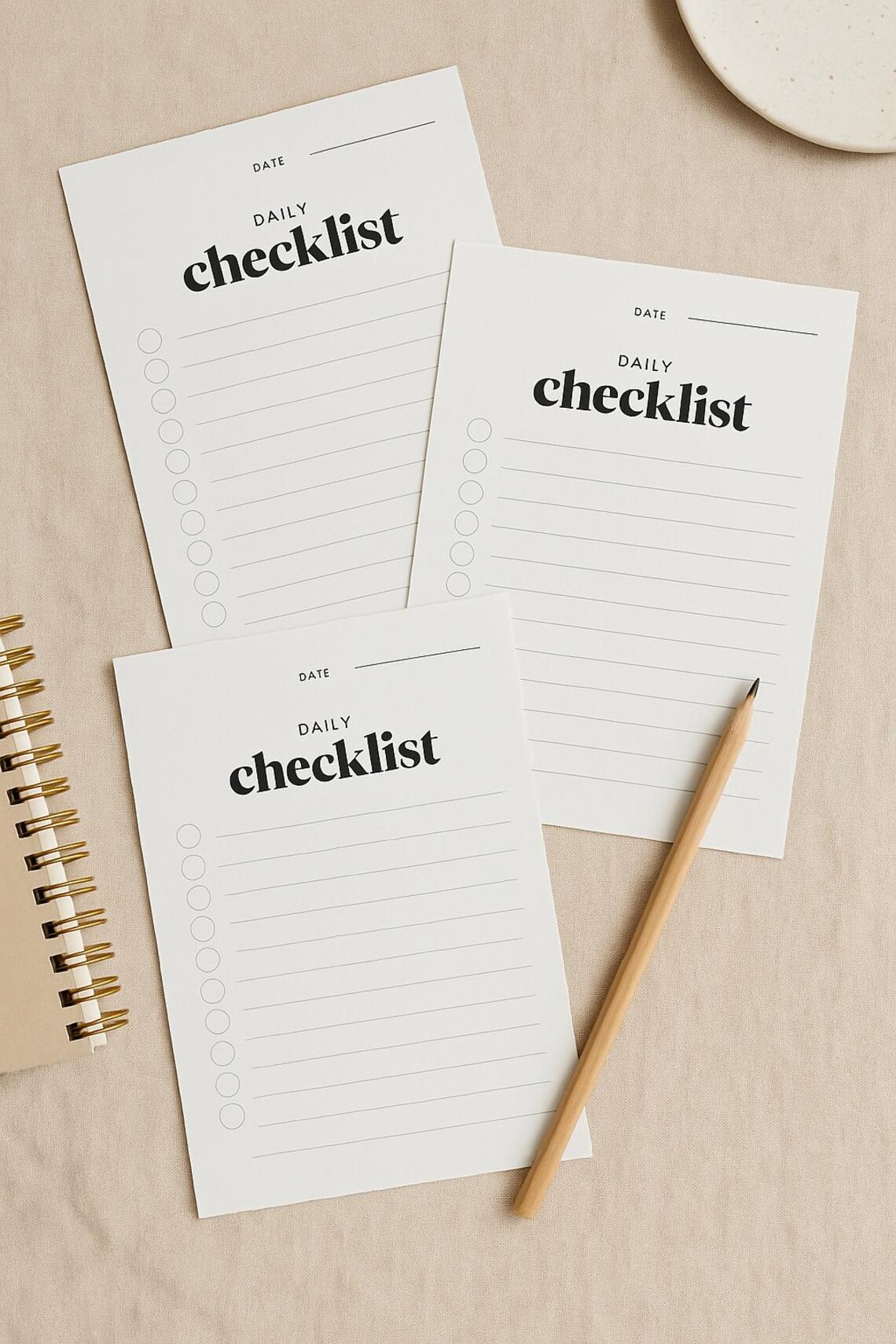 Minimalist Daily Checklist Printable | Digital To-do List | A4 PDF ...