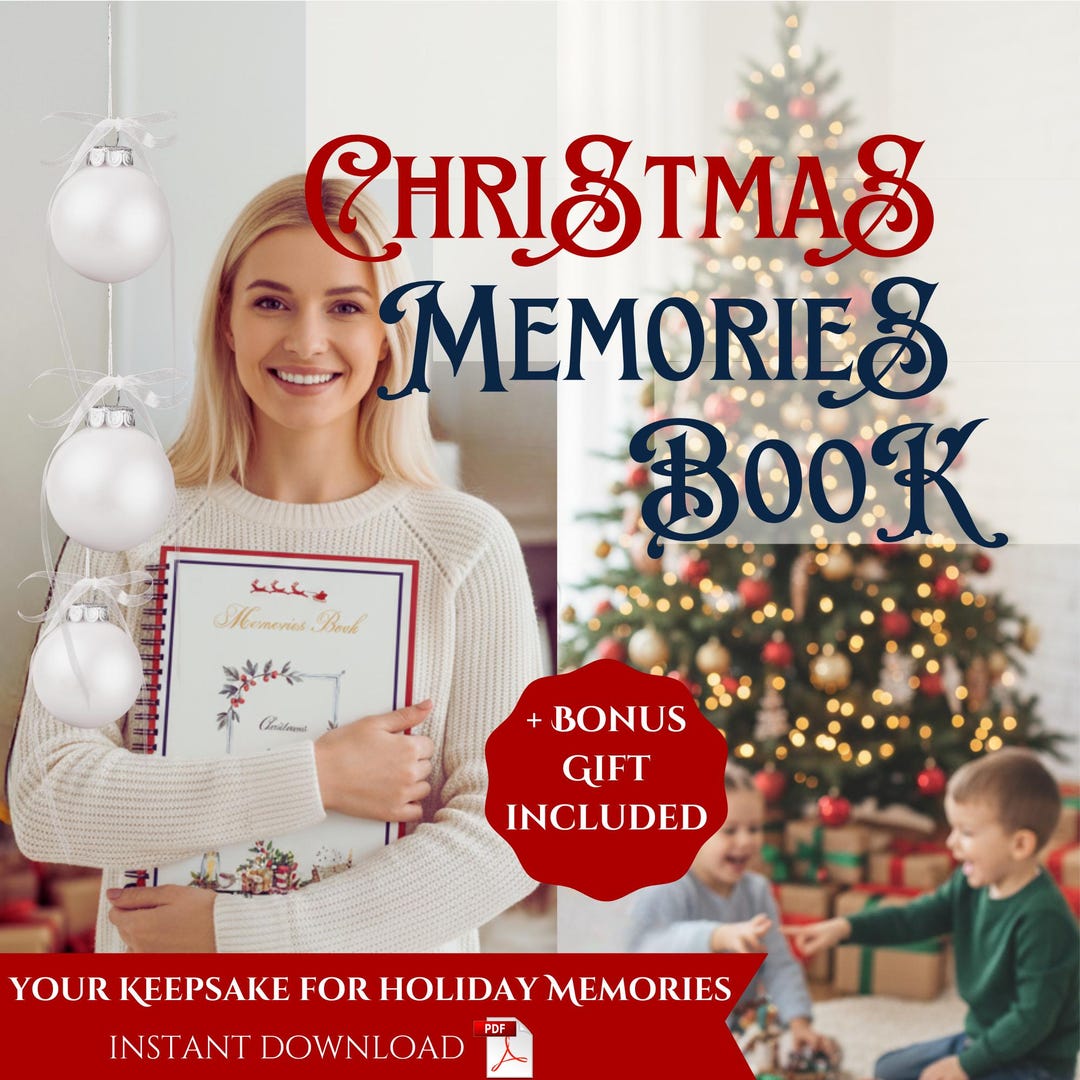 Printable Christmas Memories Book: Family Keepsake Journal and Photo ...