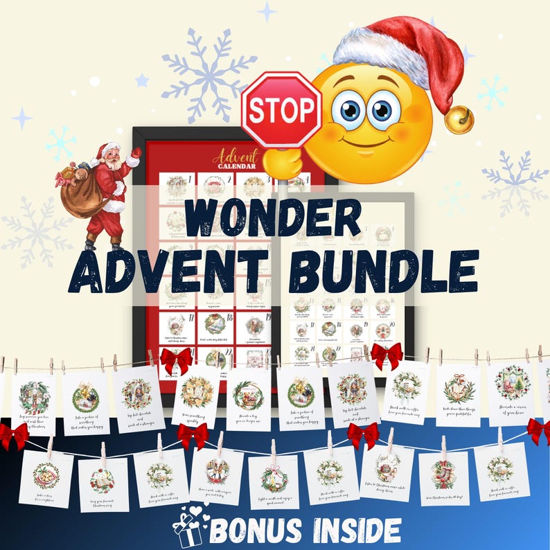 Printable Advent Calendar Bundle | Christmas Activity Cards & Coloring ...