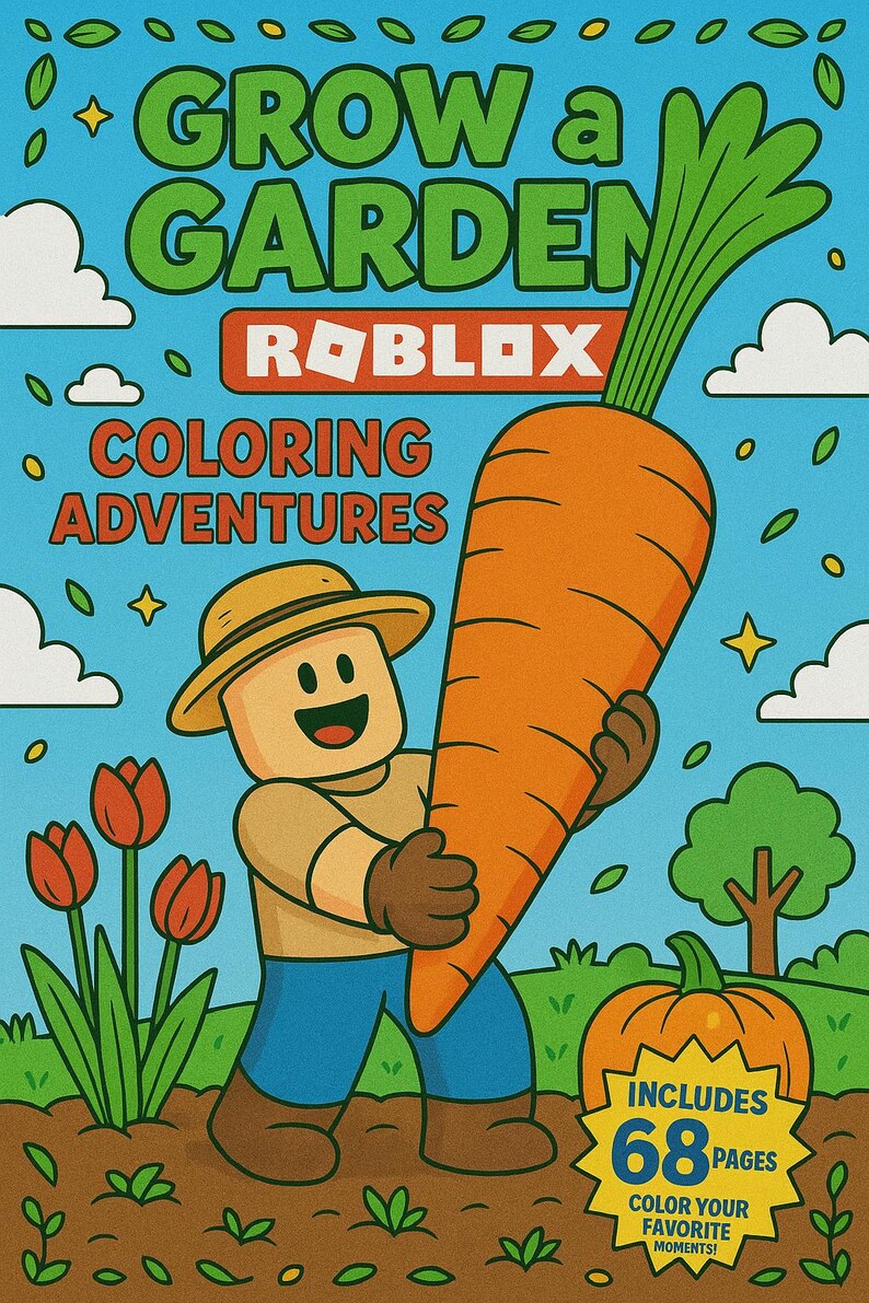 Roblox Grow a Garden Coloring Book for Kids – 68 Fun Pages, Printable ...