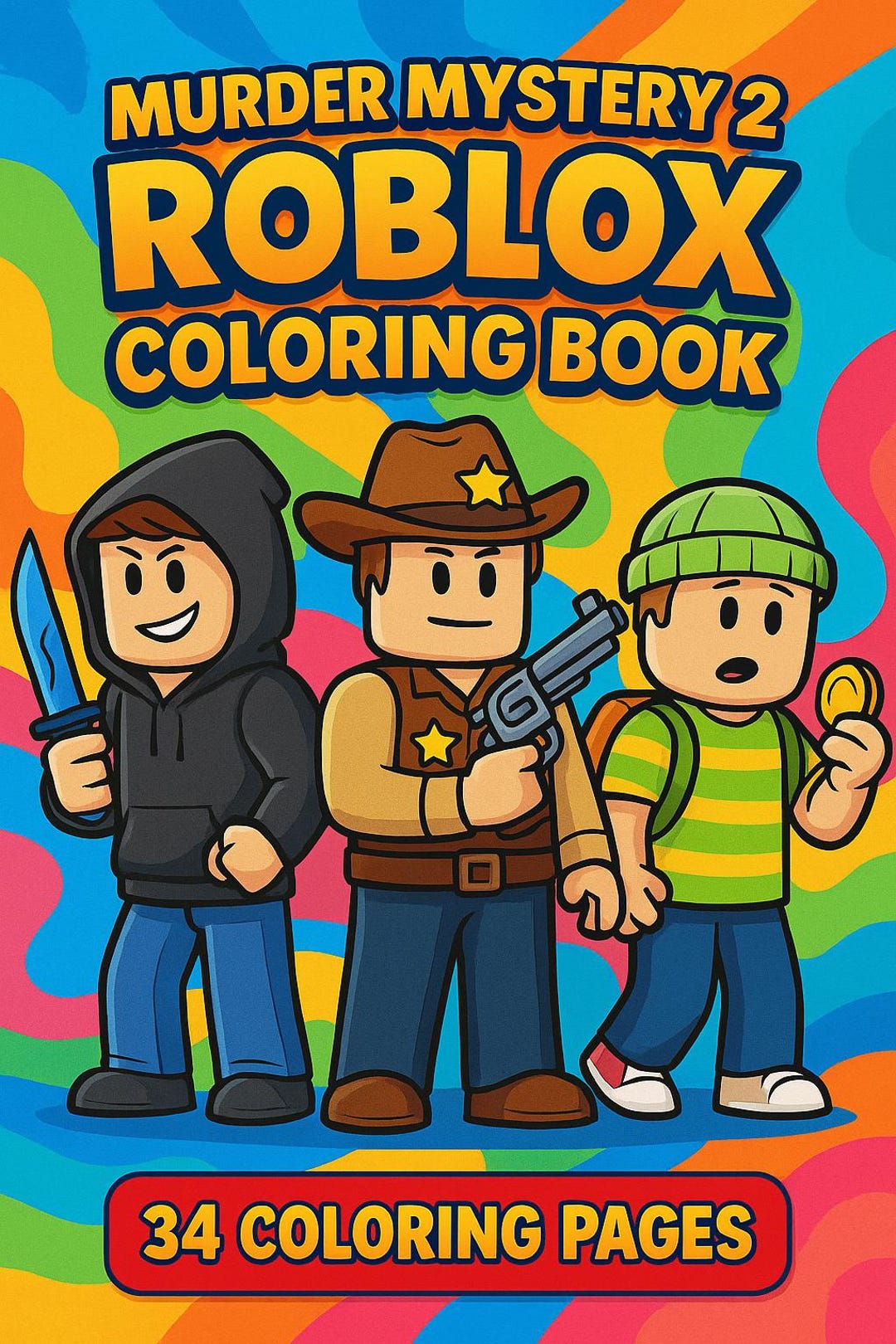 Murder Mystery 2 Roblox Coloring Pages | 34 Printable Game Avatars (PDF ...