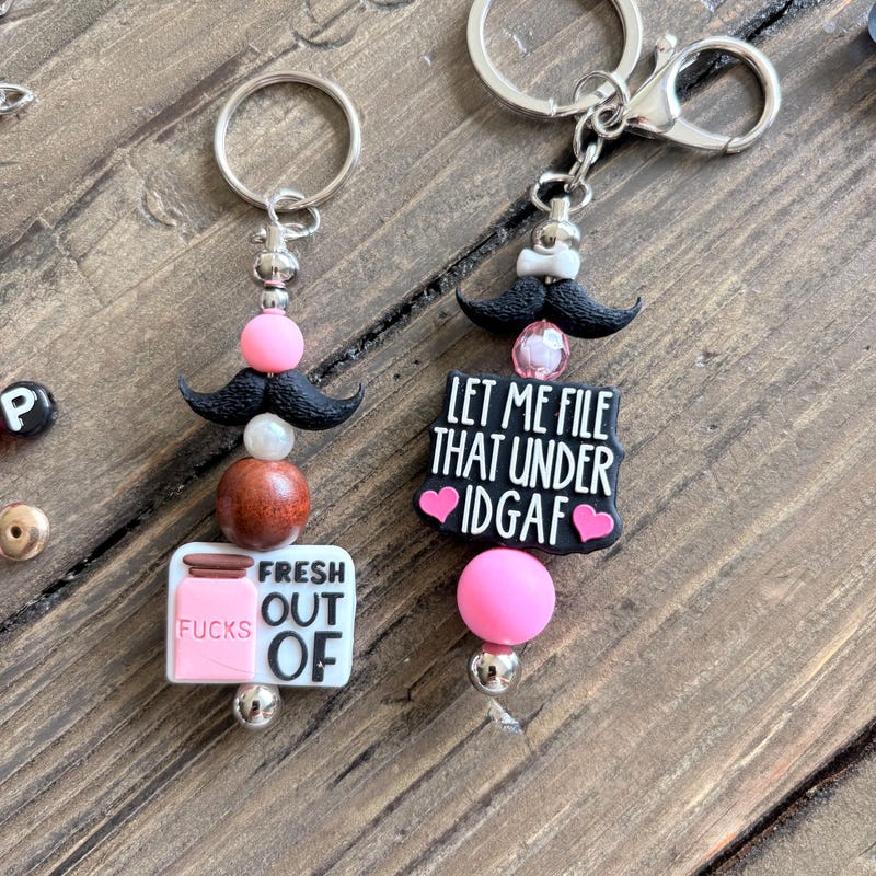 Mustache Keychain - Etsy