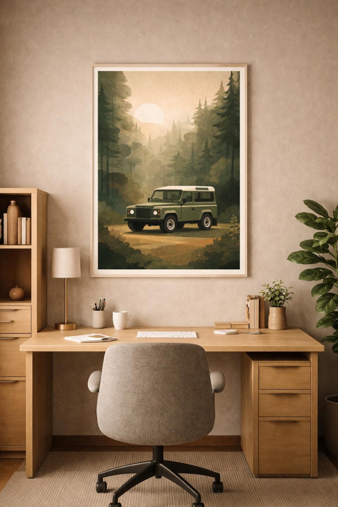 Land Rover Defender in Its Natural Habitat Giclée Art Print | Classic ...