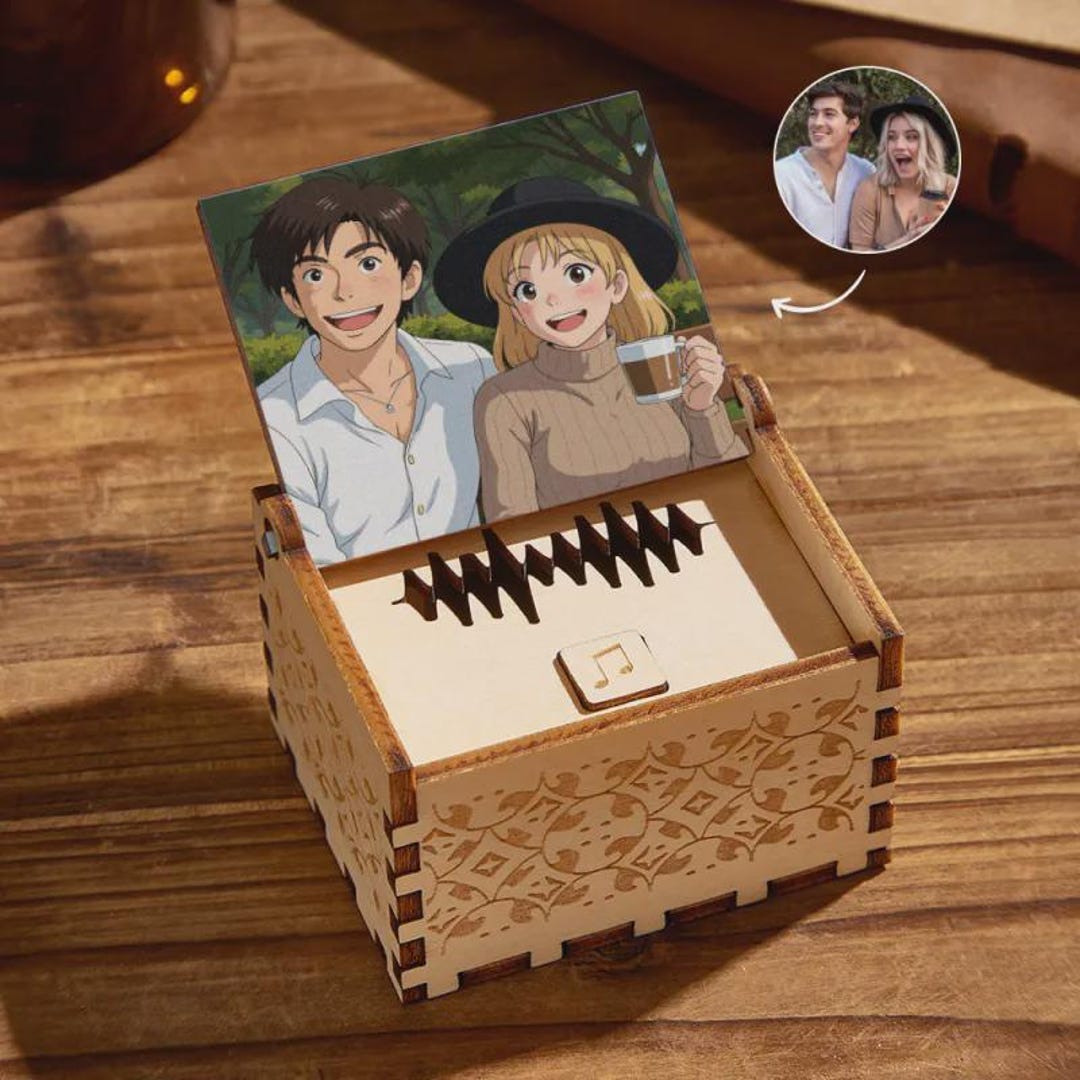 Custom Anime Music Box, Personalized Song Gift With Photo, Anime Style ...