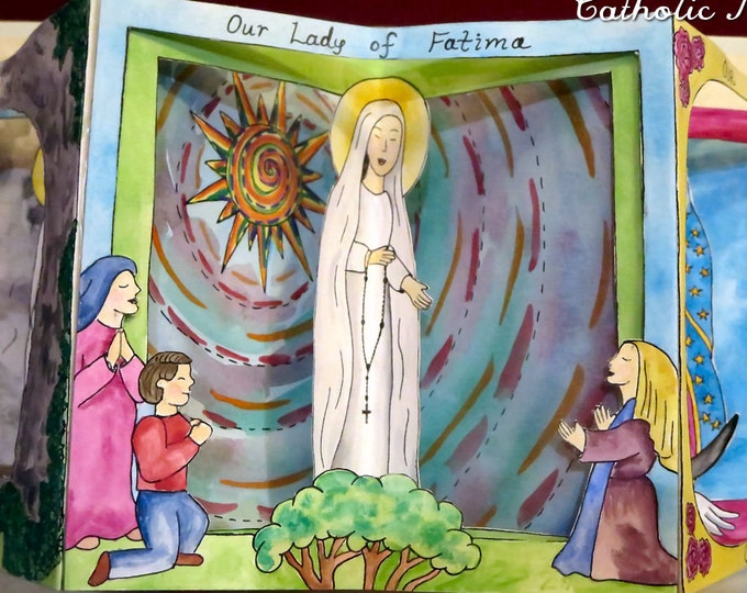 Our Lady of Fatima Printable Diorama Craft - Etsy