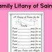 Family Litany of Saints Printable - Instant Download | No-prep Activity ...