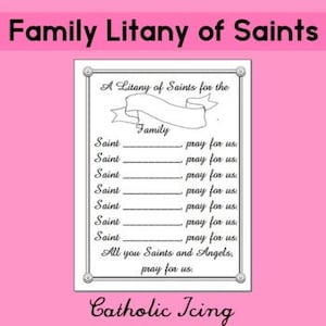Family Litany of Saints Printable - Instant Download | No-prep Activity ...
