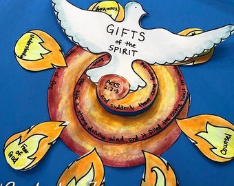 Pentecost Printable Craft & Activity DOWNLOAD, Flame Dove Wall Hanging ...