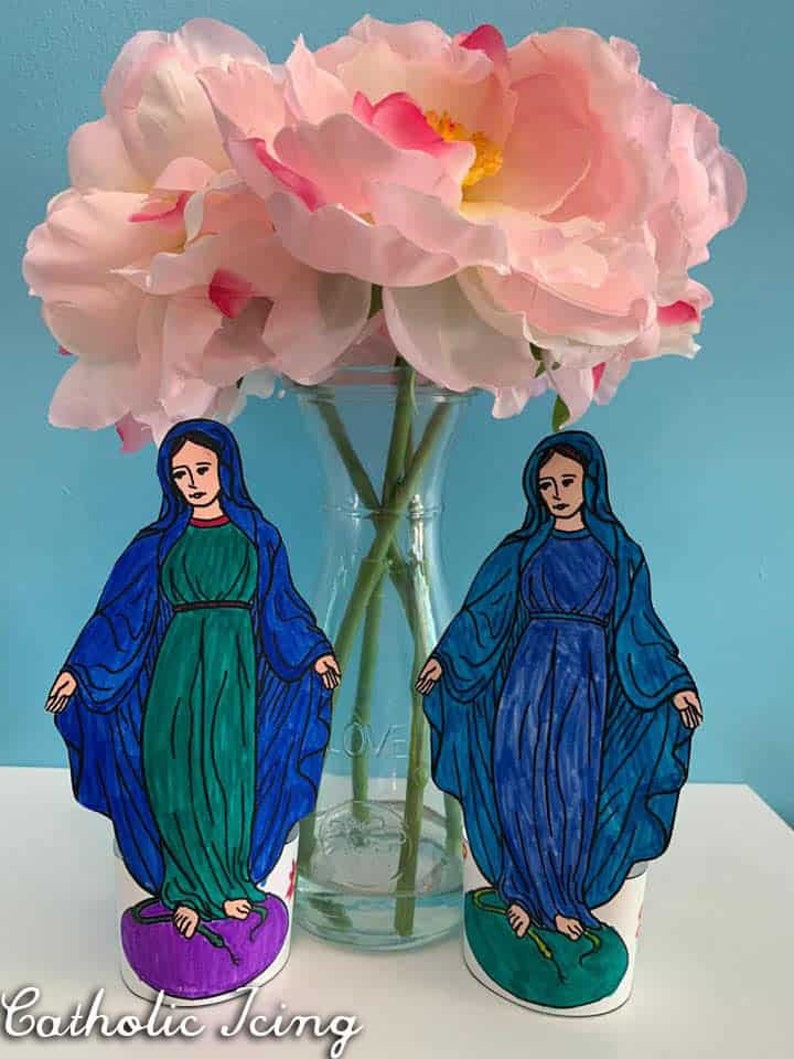 Printable Mary Statue Craft for Catholic Kids (instant Download) - Etsy