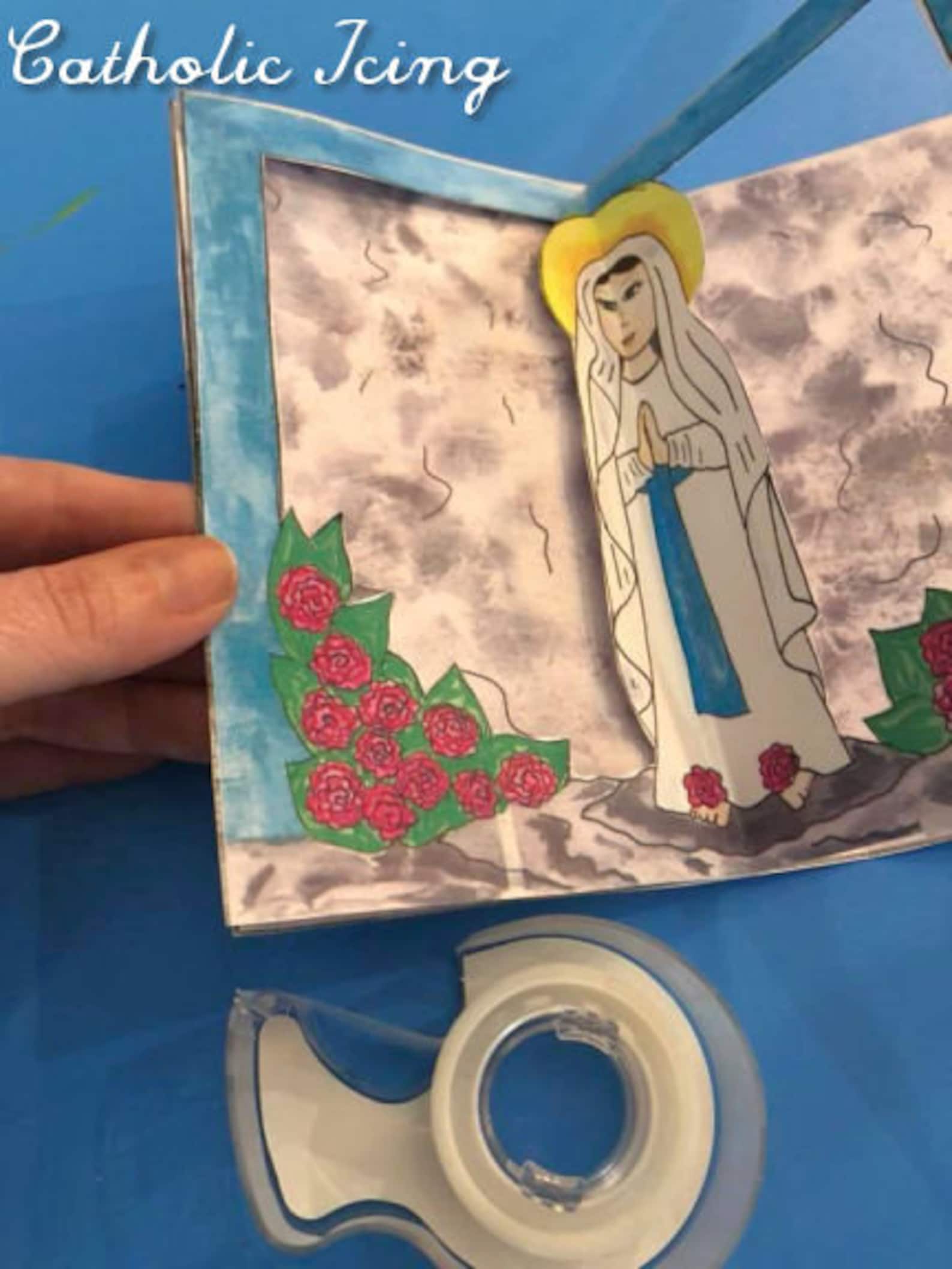 Our Lady of Lourdes Printable Diorama Craft - Etsy