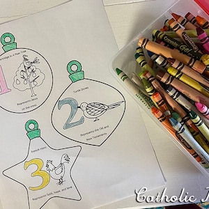 12 Days of Christmas Ornaments: Christian Symbols, Catholic Kids Craft ...