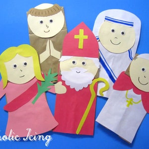 Saints Paper Bag Puppet Templates - Etsy