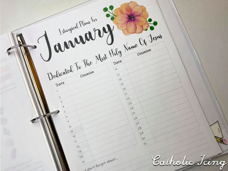 Printable Catholic Planner for Liturgical Living - Etsy