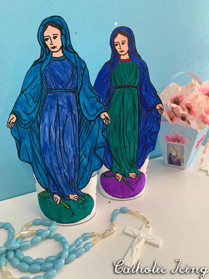 Printable Mary Statue Craft for Catholic Kids (instant Download) - Etsy