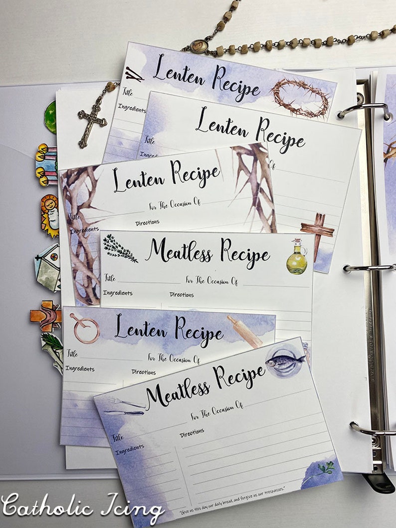 Lenten Meal Planner: Catholic Recipe Cards & Planning Pages (printable ...