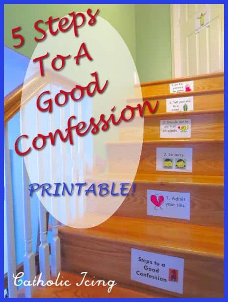 Catholic Confession Steps Printable Set: Kids Reconciliation (PDF ...