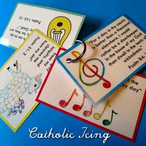 Psalm Scripture Memory Cards for Catholic Kids - Instant Download, Low ...