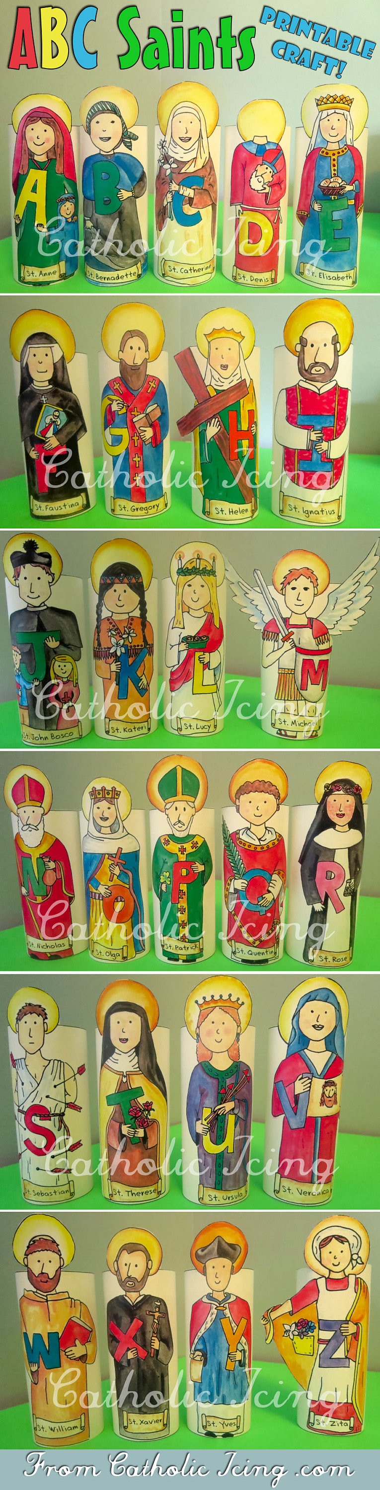 ABC Catholic Saints Printable Craft - Etsy