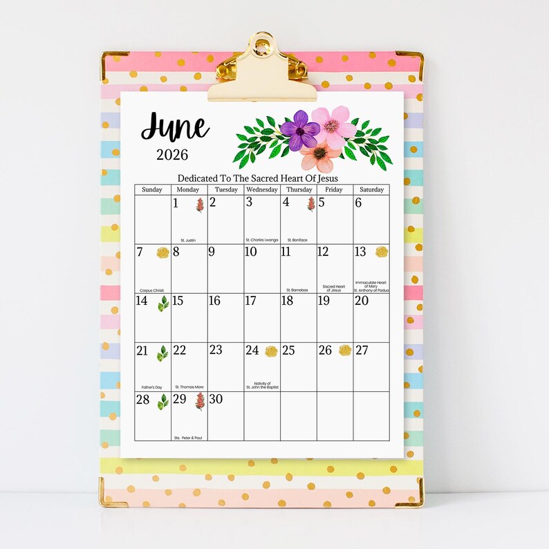 Printable Catholic Liturgical Calendar for 2026 (november 2025 ...