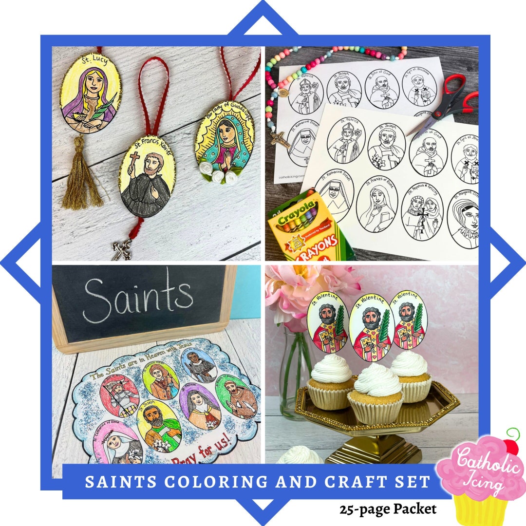 Saints Coloring and Craft Pages Set (25-page Packet) - Instant Download ...