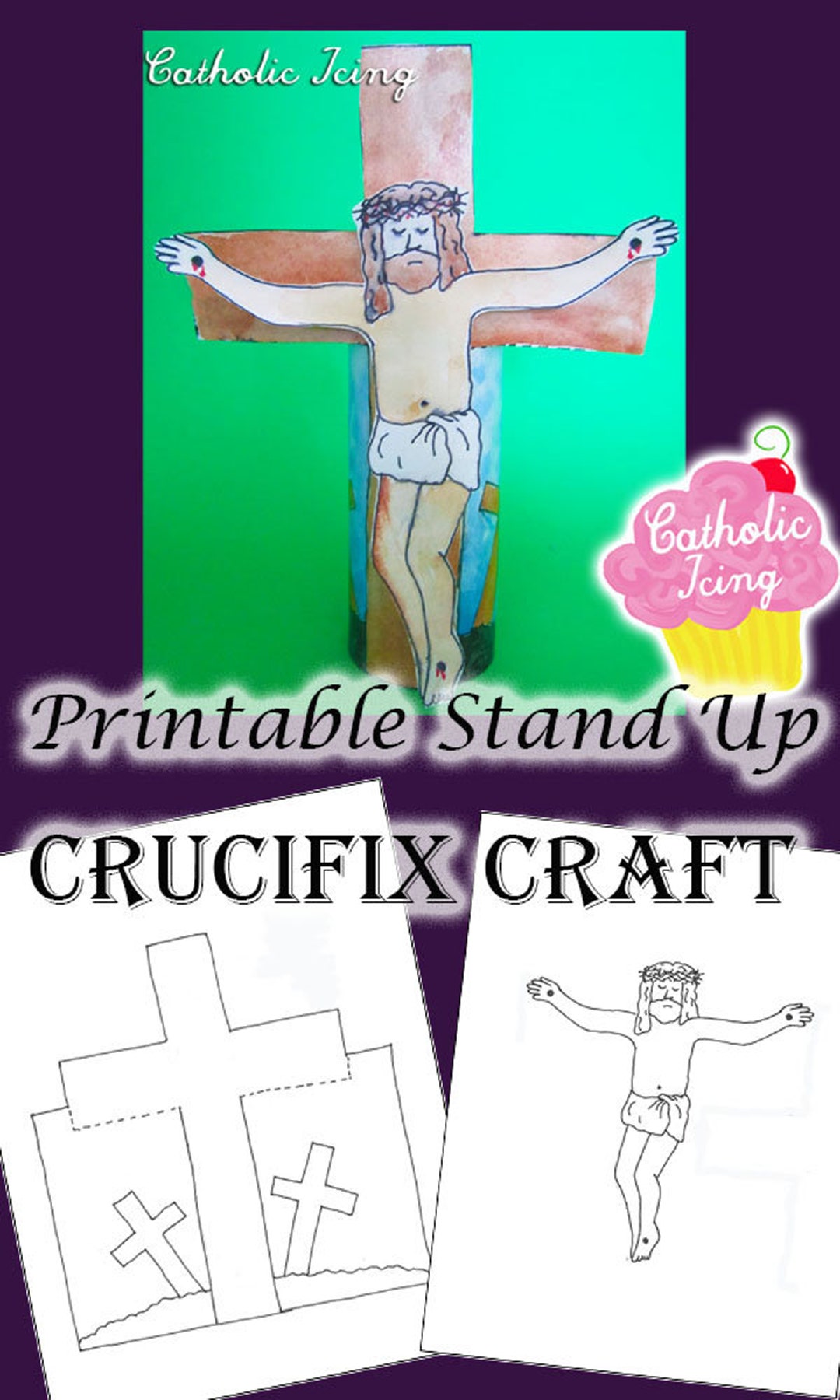 Printable Crucifix Craft for Kids: Holy Week Activity (PDF Download) - Etsy