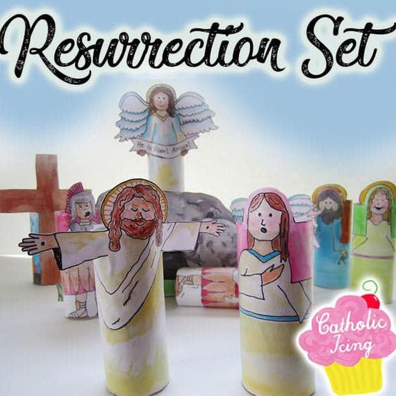 Resurrection Craft Printable in Black and White and Color | Etsy