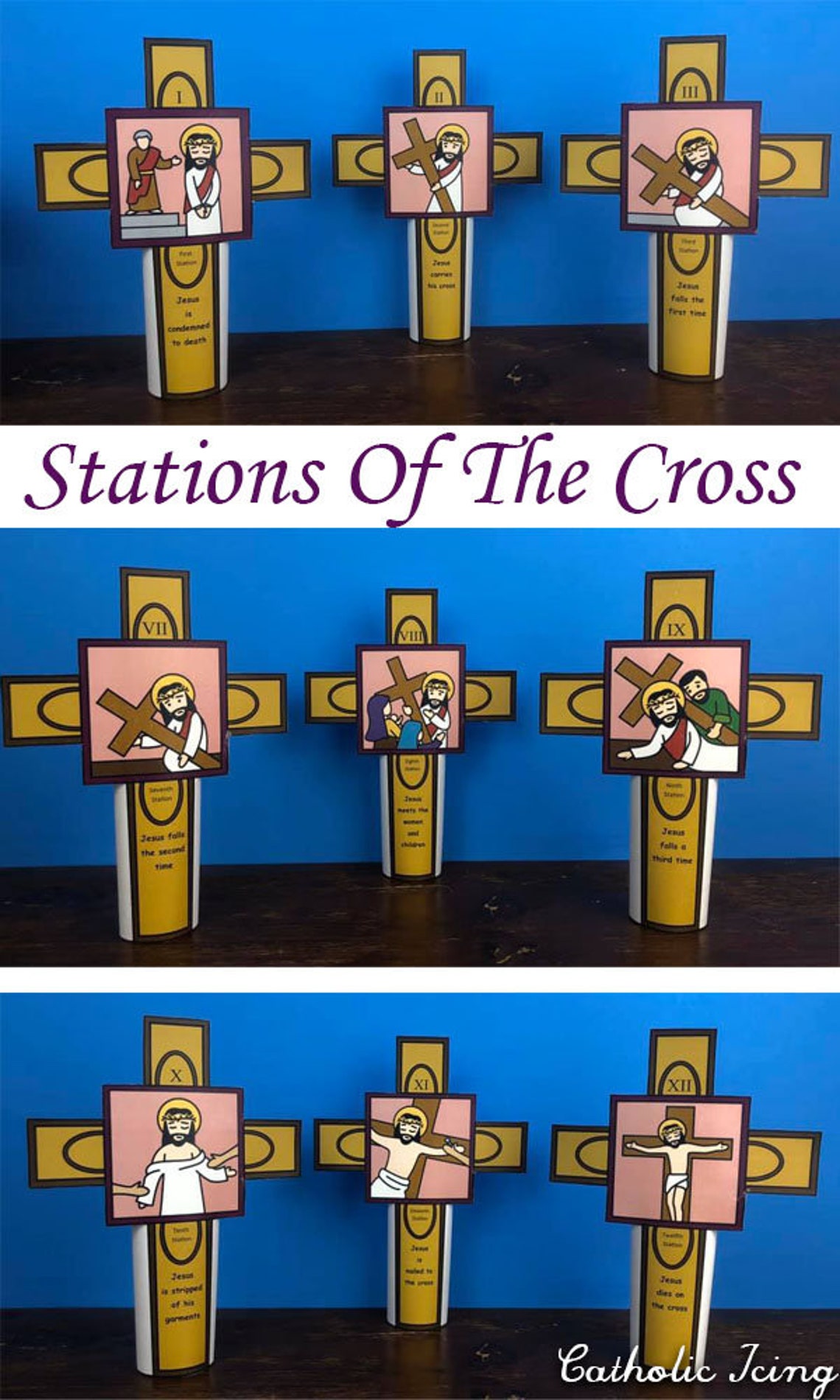 Printable Stations of the Cross Craft for Kids - Etsy