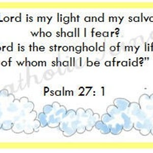 Psalm Scripture Memory Cards for Catholic Kids - Instant Download, Low ...