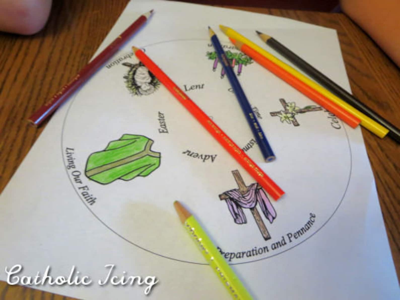 Catholic Liturgical Seasons Wheel Craft for Kids - Etsy