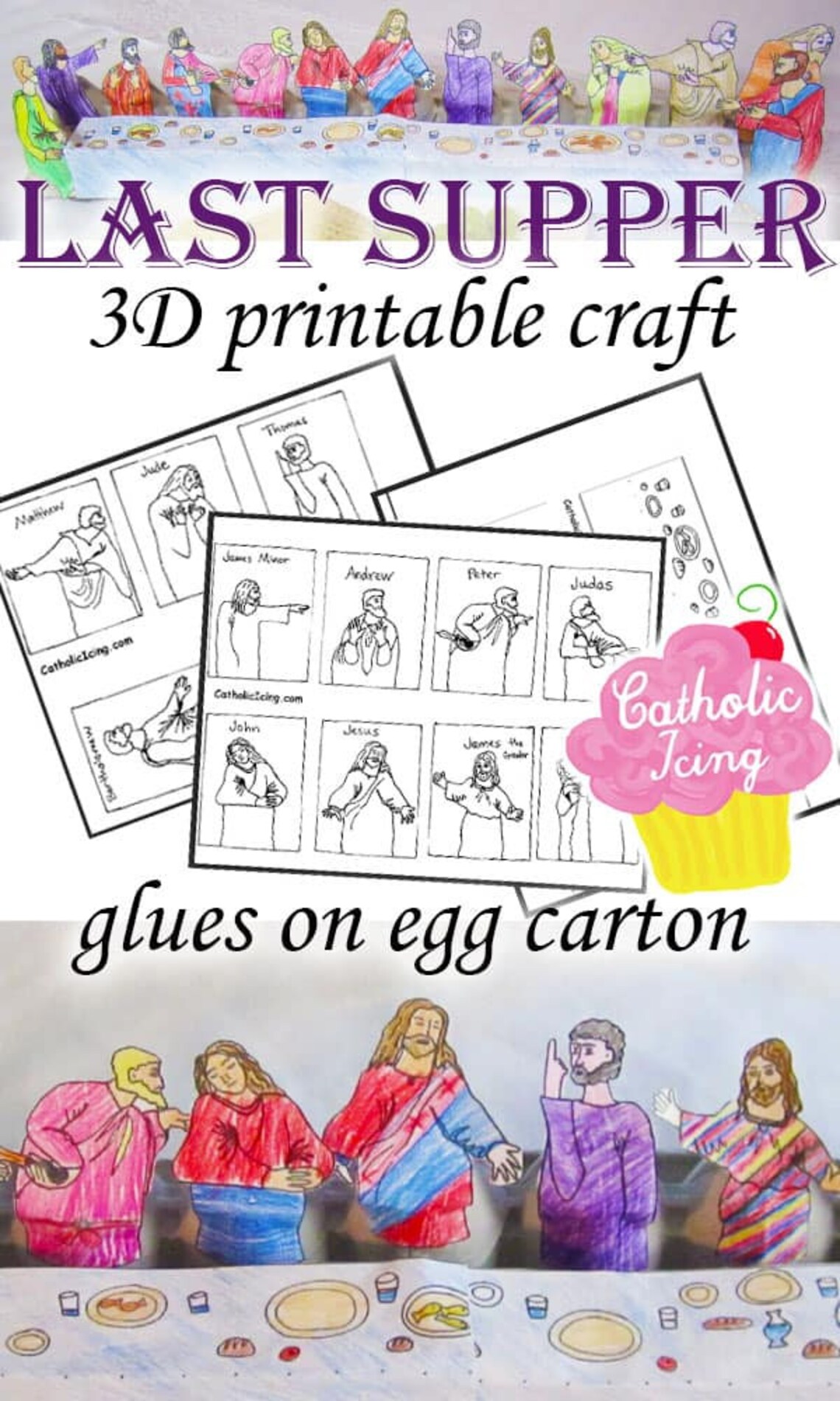 Last Supper Craft for Kids: 3D Printable Activity (PDF Download) - Etsy