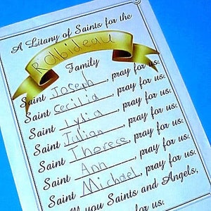 Family Litany of Saints Printable - Instant Download | No-prep Activity ...