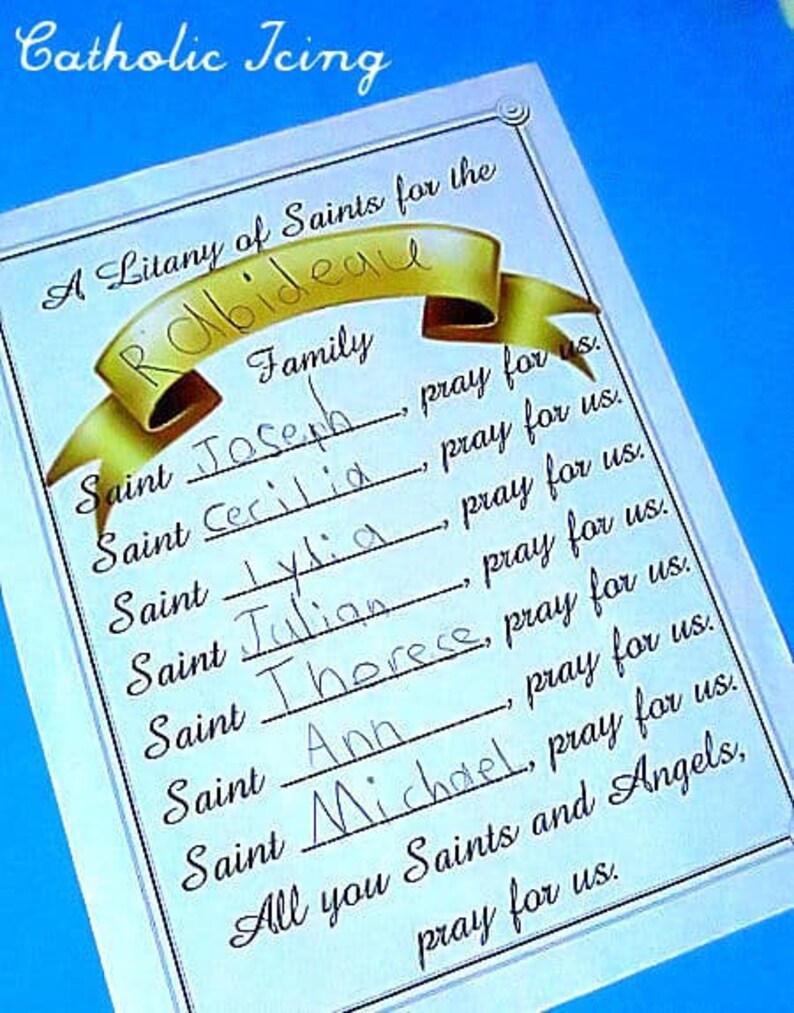 Family Litany of Saints Printable - Instant Download | No-prep Activity ...