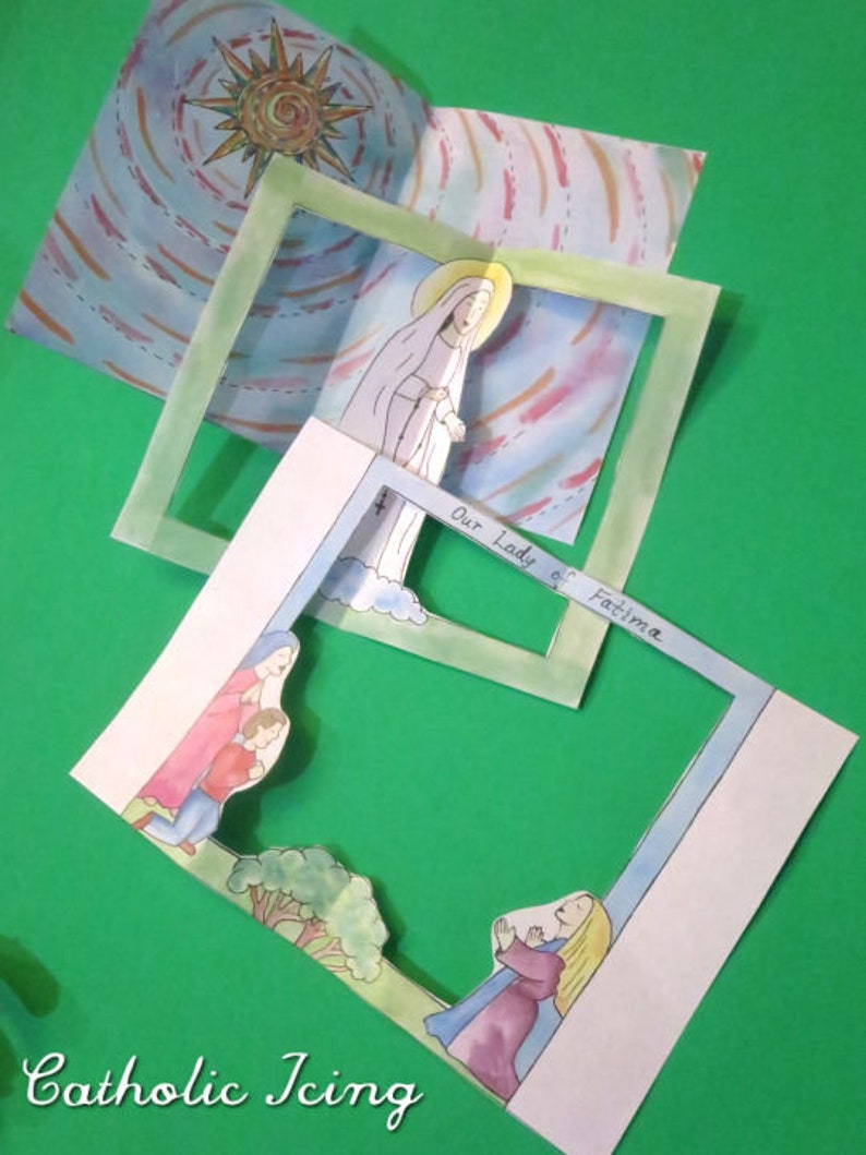 Our Lady of Fatima Printable Diorama Craft - Etsy