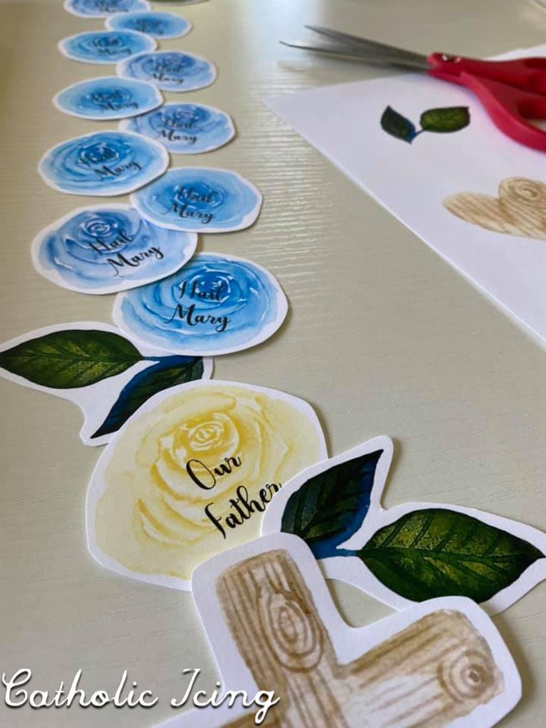 Rosary Roses Craft Printable | Etsy