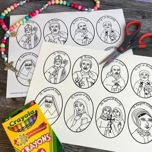 Catholic Saints Coloring Pages & Craft Set (instant Download) - Etsy
