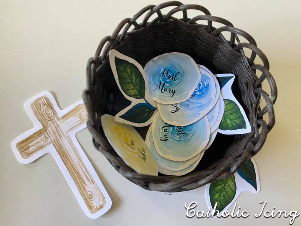 Rosary Roses Craft Printable - Etsy