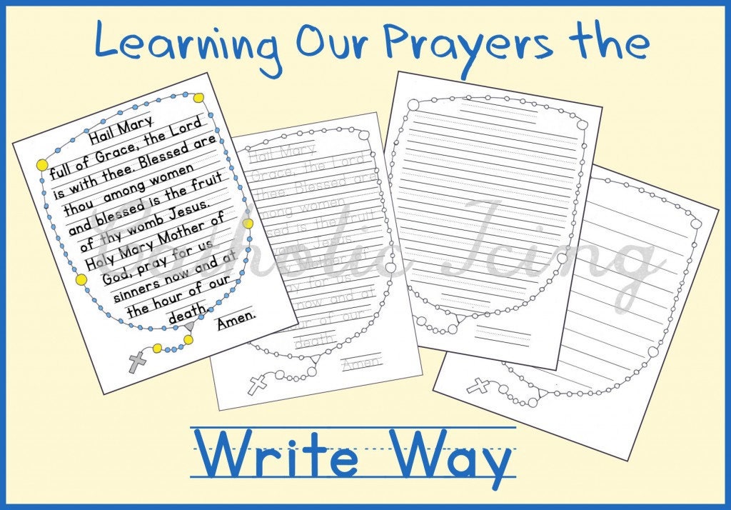 Learning Our Prayers the Write Way - Catholic Prayers Handwriting ...