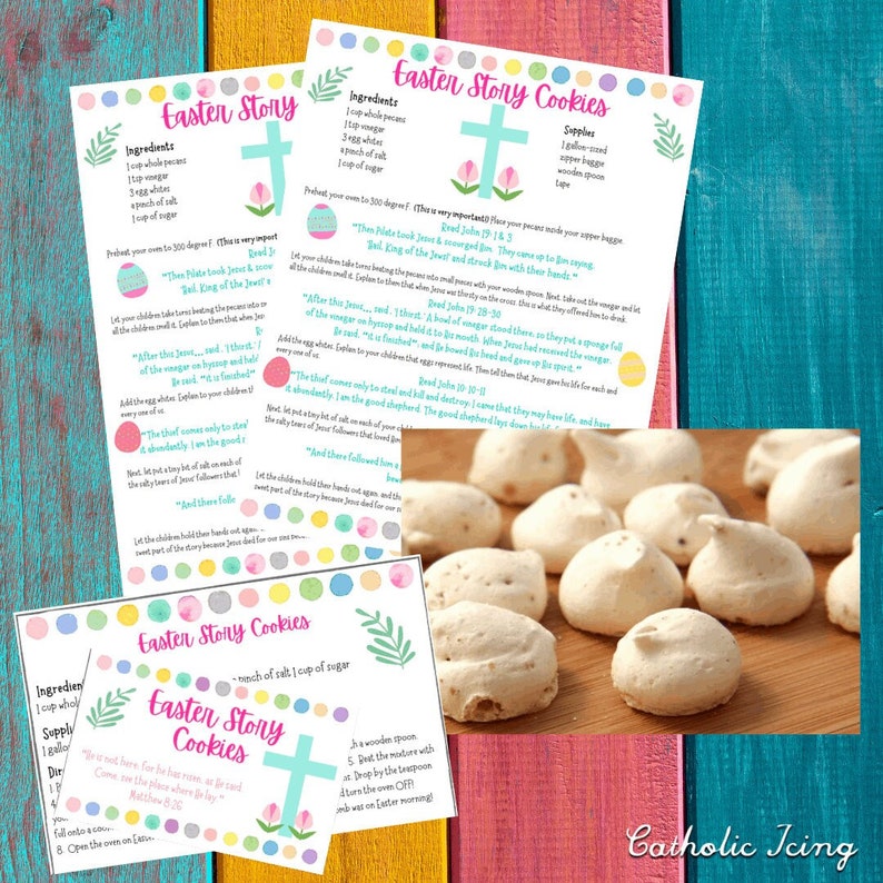 Easter Story Cookies Printable Set: Recipe & Scripture (instant ...