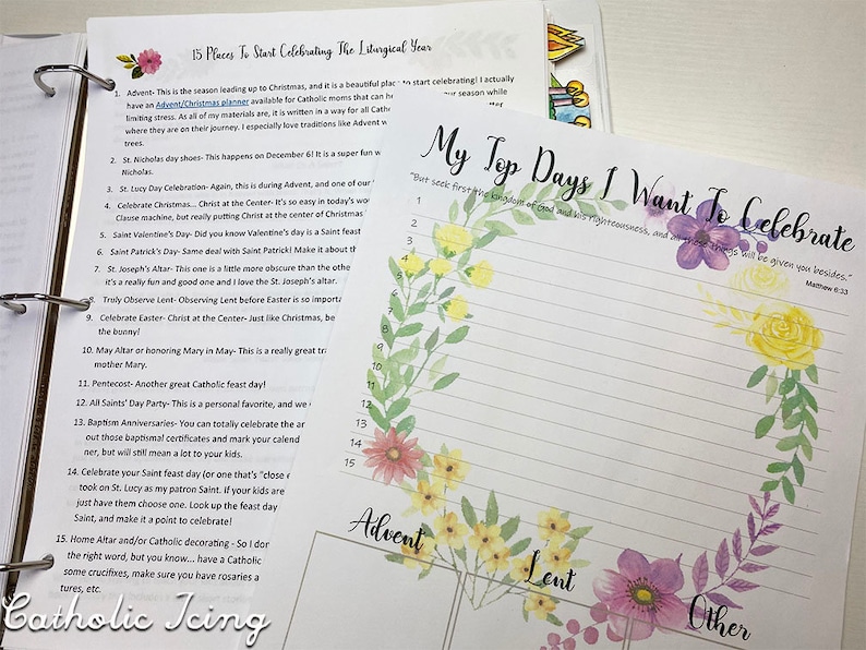 Printable Catholic Planner for Liturgical Living - Etsy